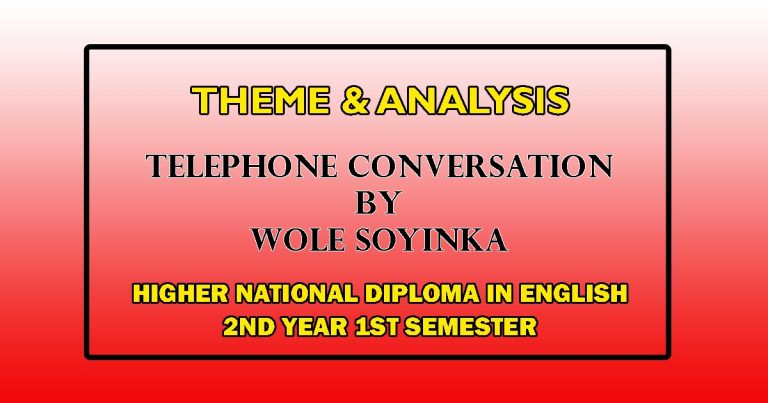 Poem Analysis Telephone Conversation by Wole Soyinka - e-Kalvi