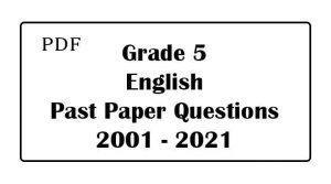 Grade 5 English Past Paper Questions - e-Kalvi